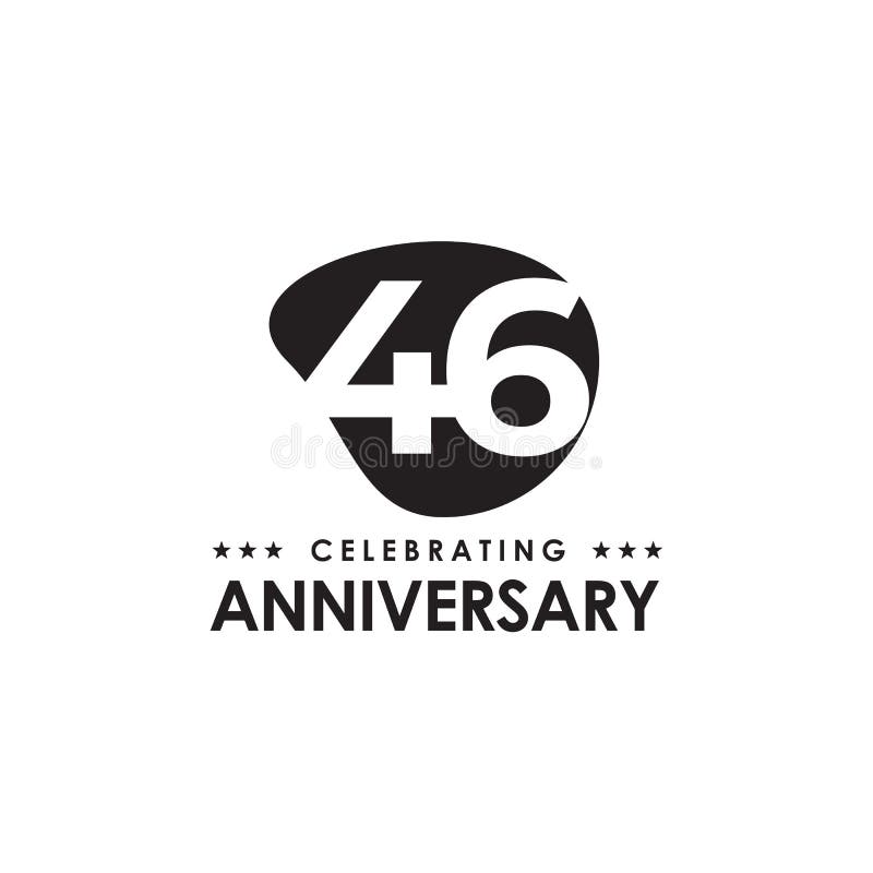 46th Year Anniversary Logo Design Template Stock Vector - Illustration ...