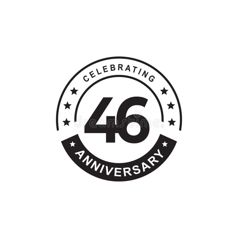 46th Year Anniversary Logo Design Template Stock Vector - Illustration ...