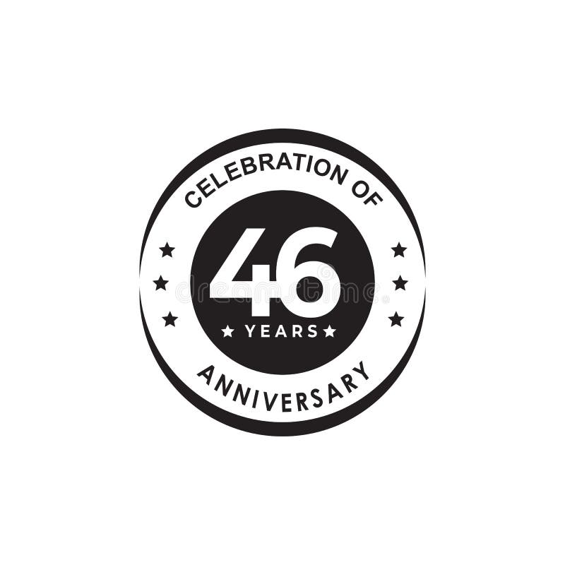 46th Year Anniversary Logo Design Template Stock Vector - Illustration ...