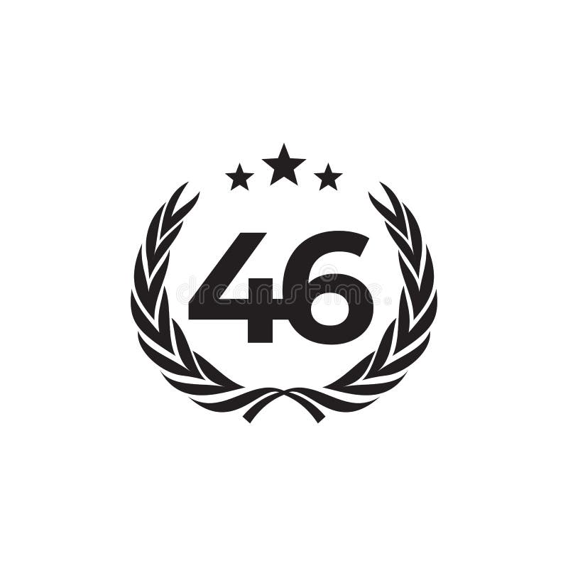 46th Year Anniversary Logo Design Template Stock Vector - Illustration ...
