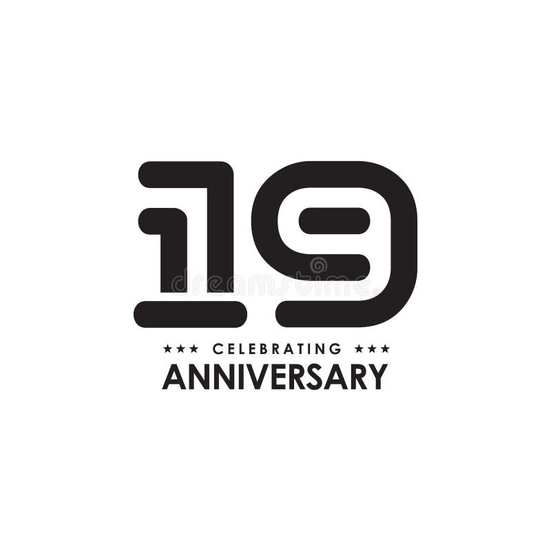 19th Year Anniversary Logo Design Vector Template Stock Vector ...