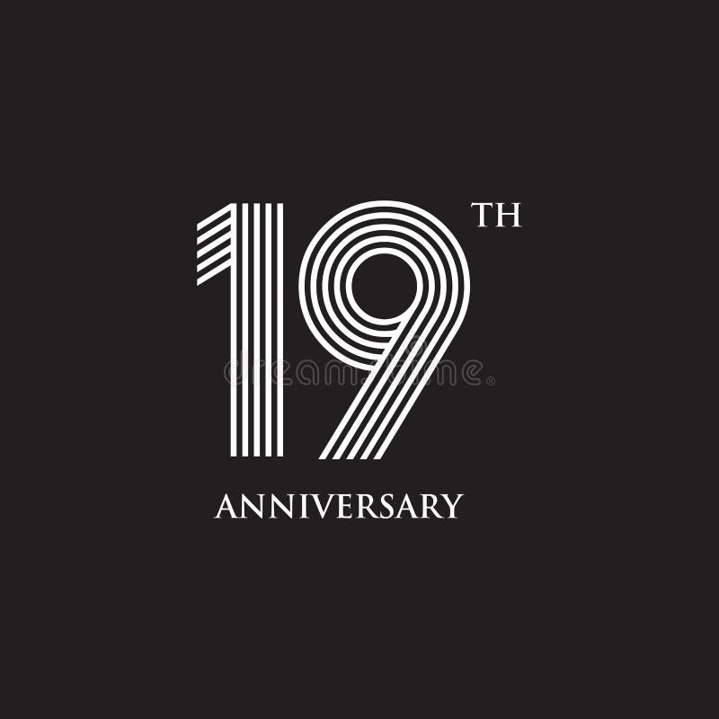 19th Year Anniversary Logo Design Vector Template Stock Vector ...