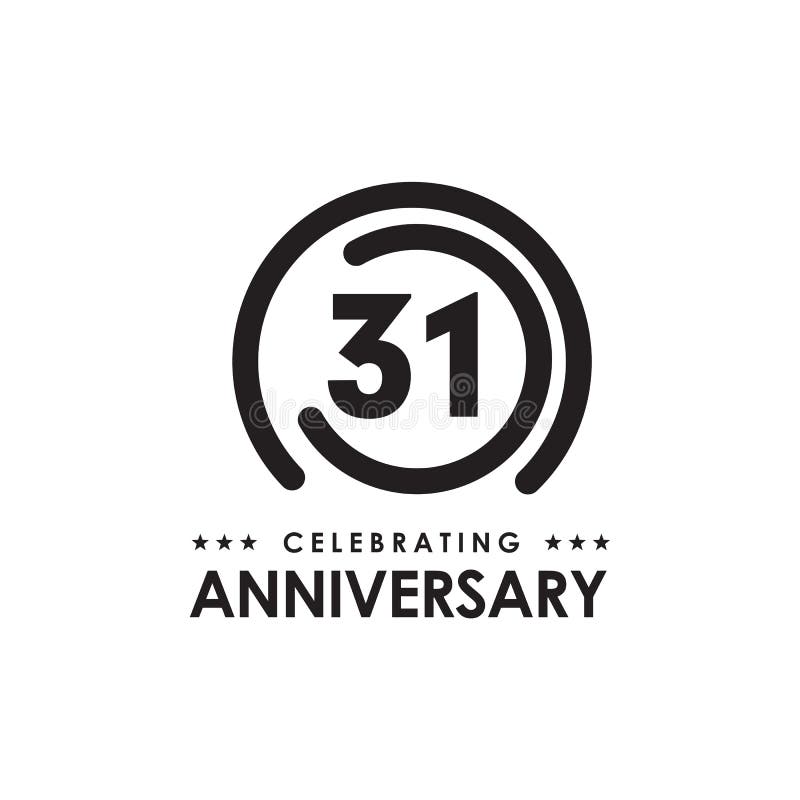 31th Year Anniversary Logo Design Template Stock Vector - Illustration ...