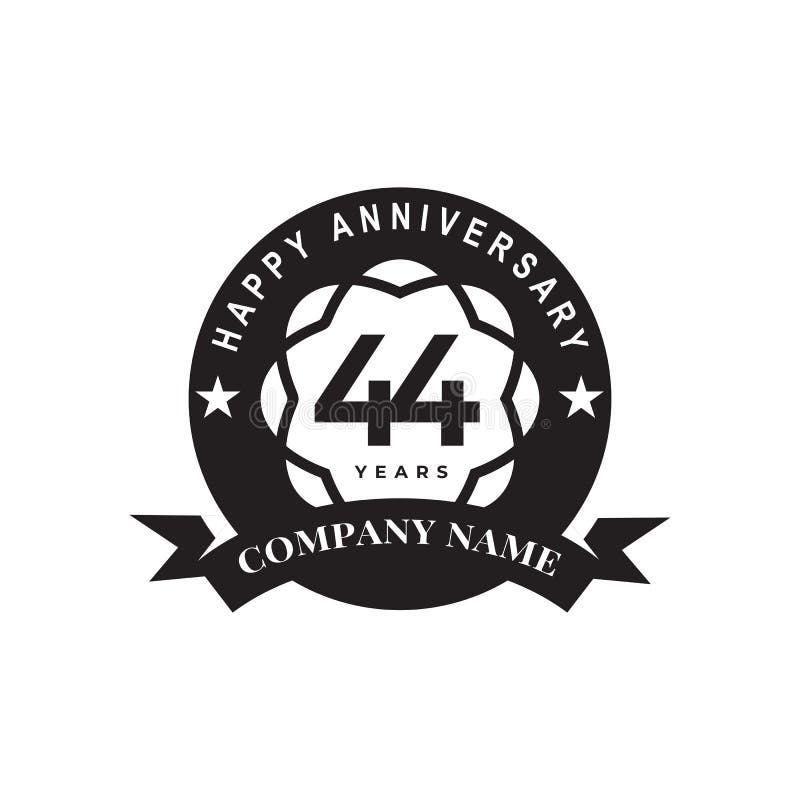 44th Year Anniversary Logo Design Template Stock Vector - Illustration ...