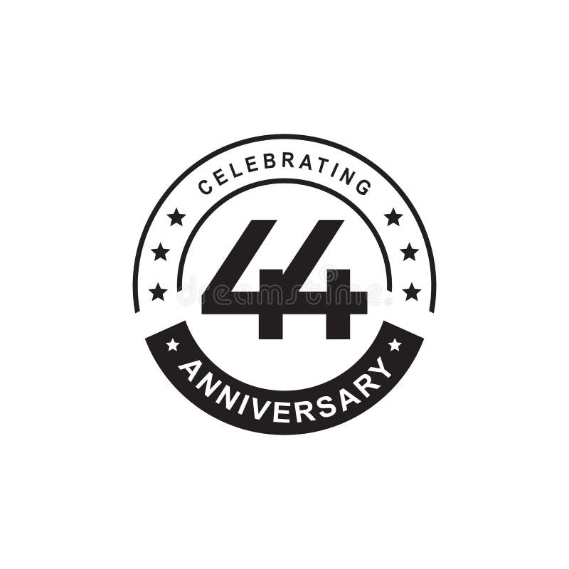 44th Year Anniversary Logo Design Template Stock Vector - Illustration ...
