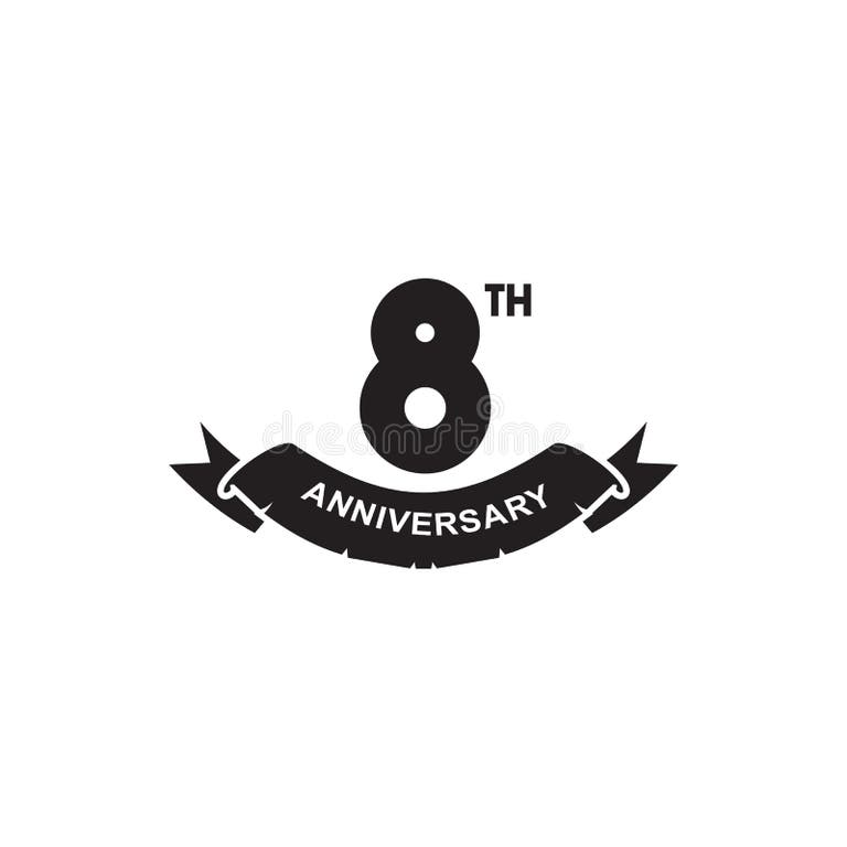 8th Year Anniversary Emblem Logo Design Vector Template Stock Vector ...