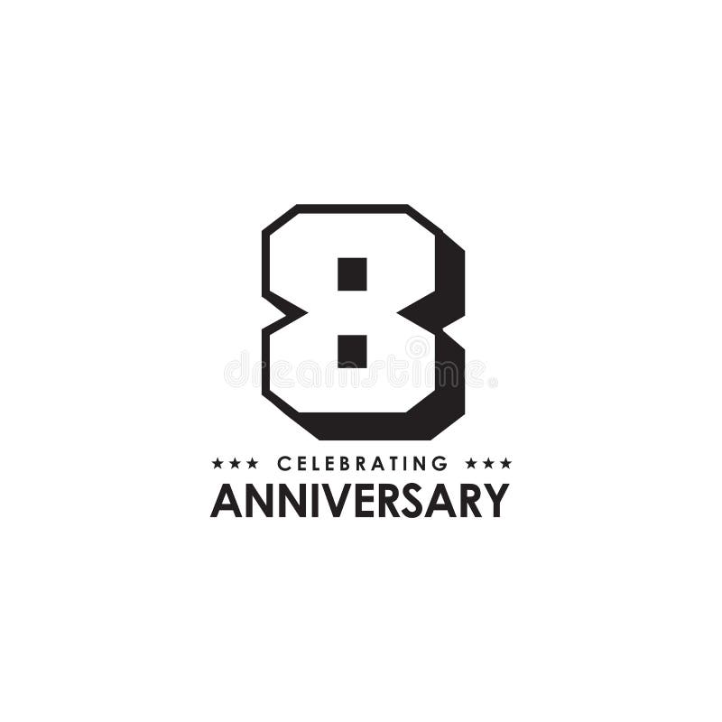 8th Year Anniversary Emblem Logo Design Vector Template Stock Vector ...