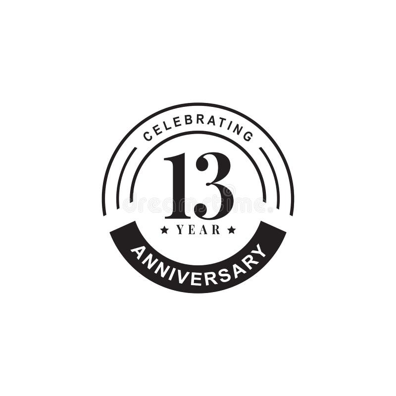 13th Anniversary Years Abstract Triangle Modern Full Color Stock Vector ...