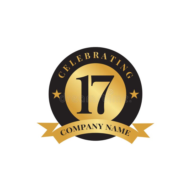 17th Year Celebrating Anniversary Emblem Logo Design Stock Illustration ...