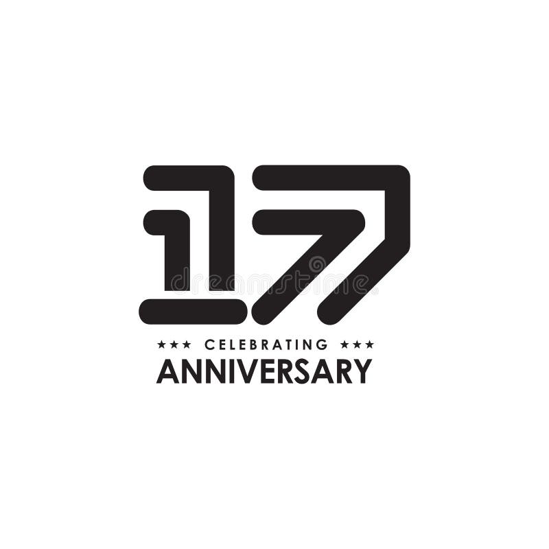 17th Year Celebrating Anniversary Emblem Logo Design Stock Illustration ...
