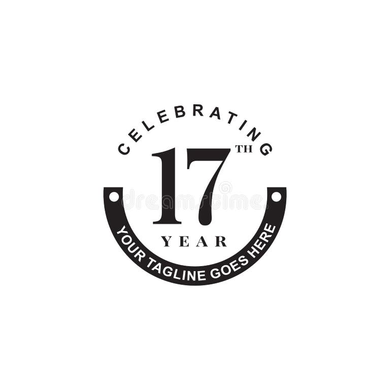 17th Year Celebrating Anniversary Emblem Logo Design Stock Illustration ...