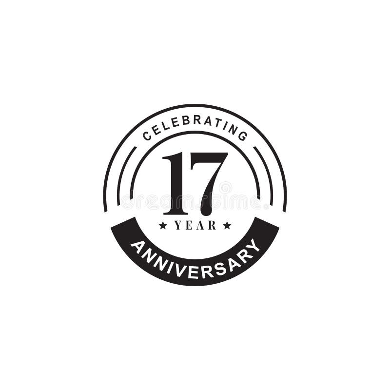 17th Year Celebrating Anniversary Emblem Logo Design Stock Illustration ...