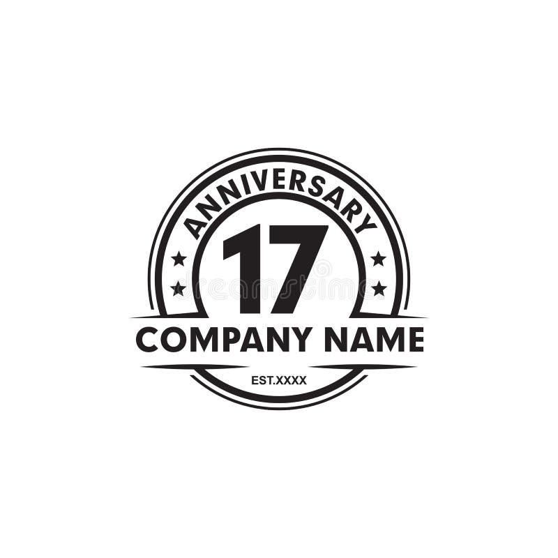 17th Year Celebrating Anniversary Emblem Logo Design Stock Illustration ...