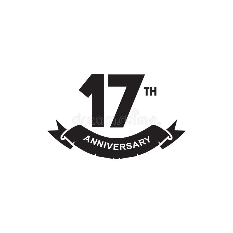 17th Year Celebrating Anniversary Emblem Logo Design Stock Illustration ...