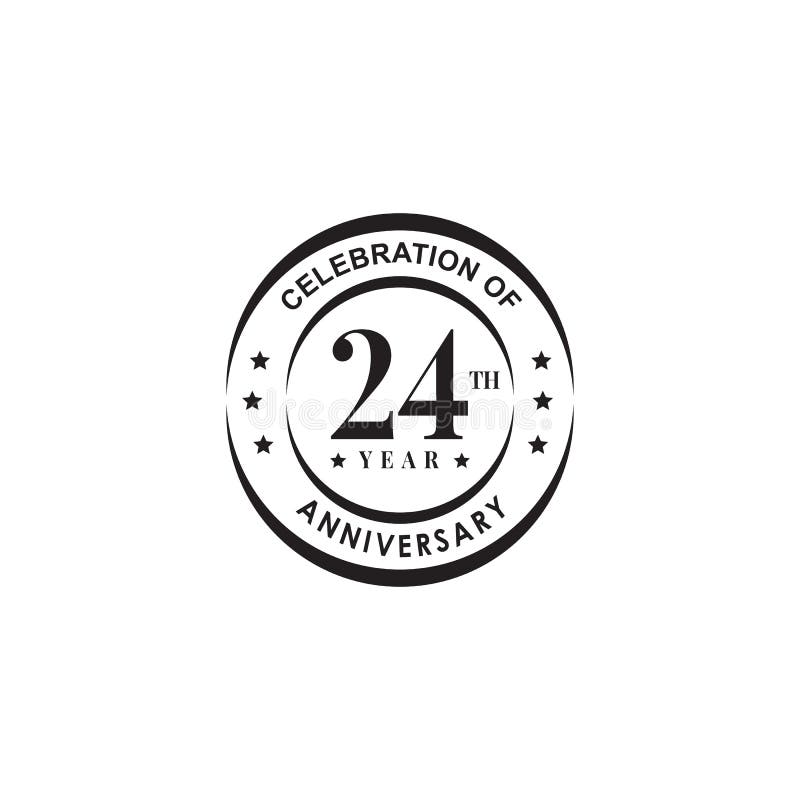 24th Year Celebrating Anniversary Logo Design Stock Vector ...