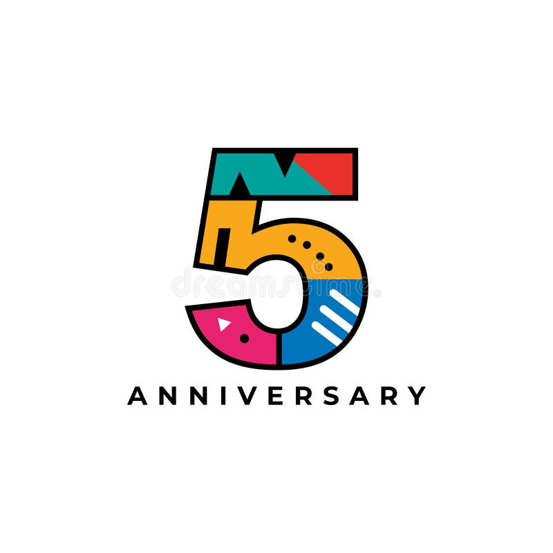 5th Year Celebrating Anniversary Logo Design Stock Vector ...