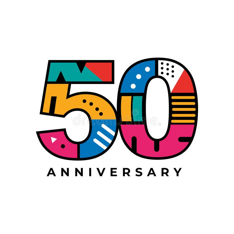 50th Year Celebrating Anniversary Logo Design Stock Vector ...