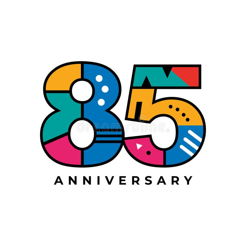85th Year Celebrating Anniversary Logo Design Stock Vector ...
