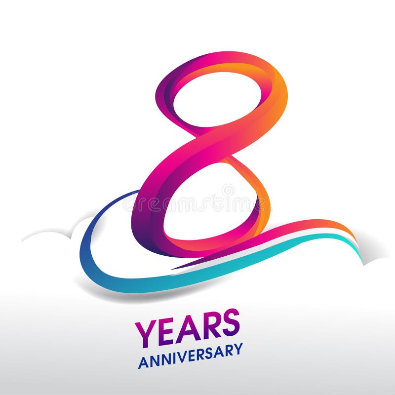 8th Years Anniversary Celebration Logo, Birthday Vector Design Stock ...