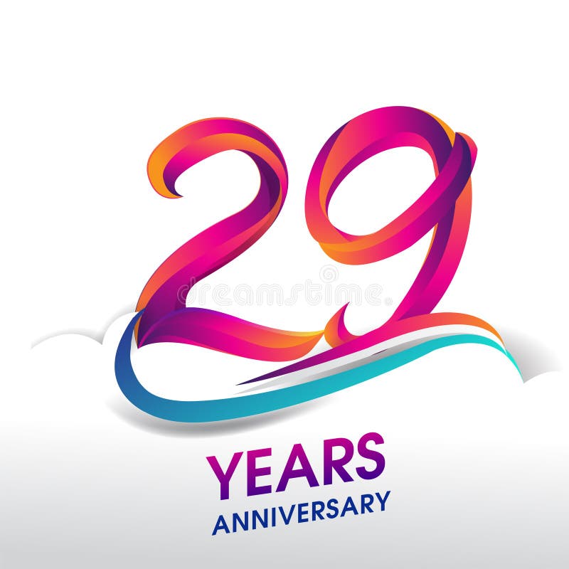 29th Years Anniversary Logo Birthday Celebration Abstract Design Vector ...