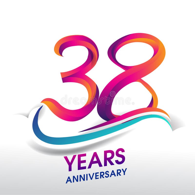 38th Years Anniversary Celebration Logo, Birthday Vector Design Stock ...