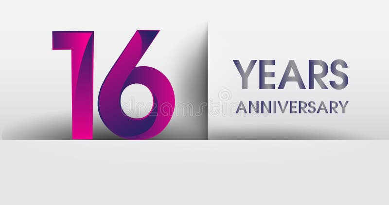 16th Years Anniversary Logo Birthday Celebration Abstract Design Vector ...