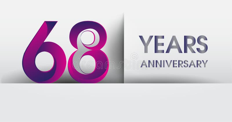 68th Years Anniversary Logo Birthday Celebration Abstract Design Vector ...