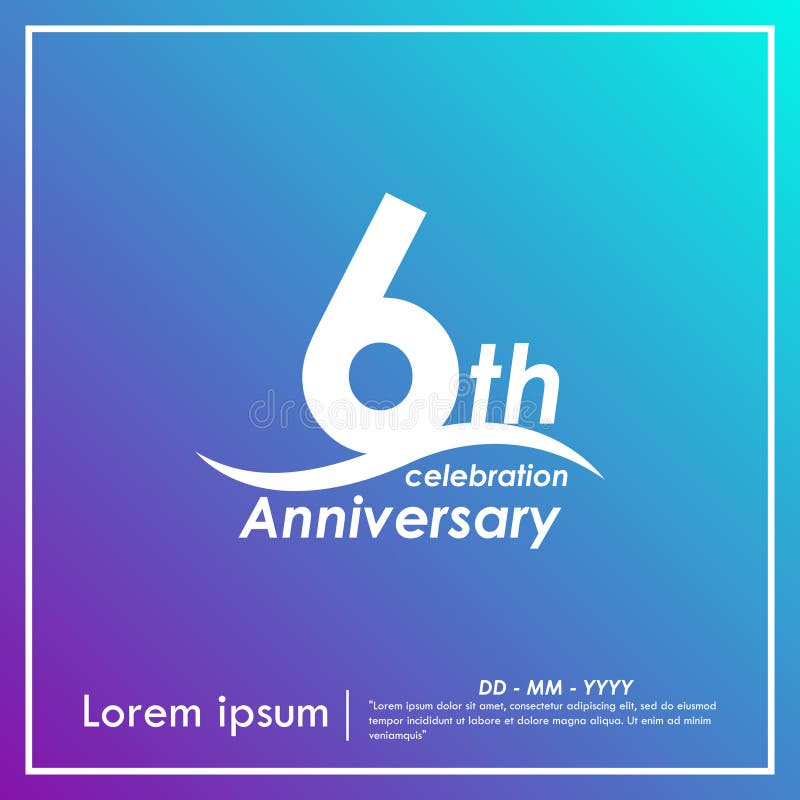 6th Years Anniversary Celebration Emblem. Anniversary Logo Isolated ...