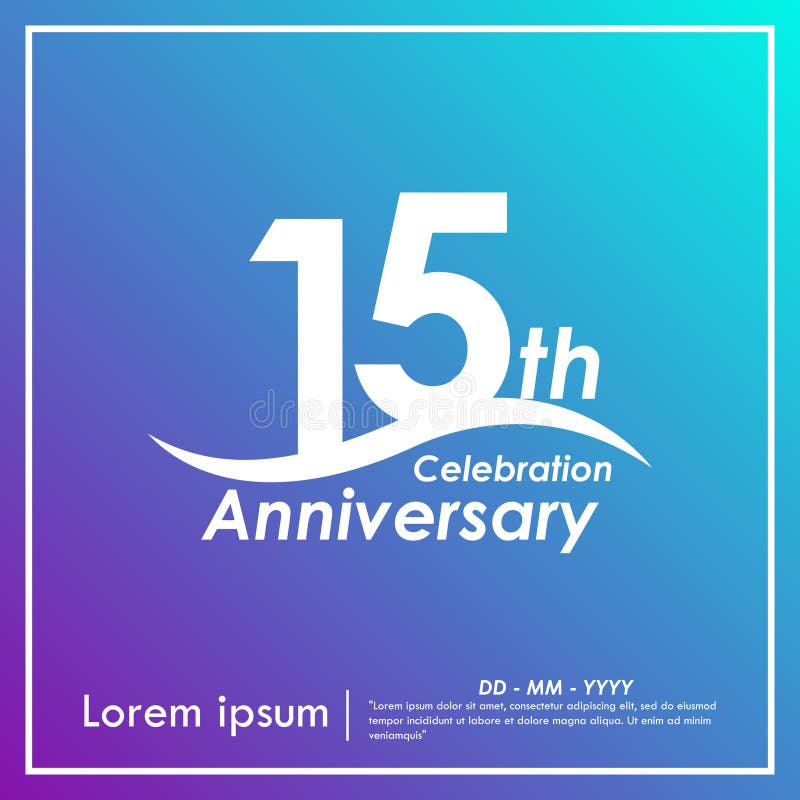 15th Years Anniversary Celebration Emblem. Anniversary Logo Isolated ...