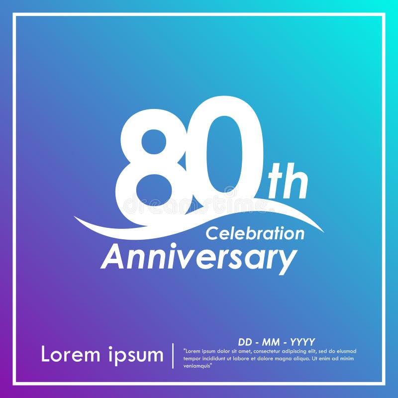 80th Years Anniversary Celebration Emblem. Anniversary Logo Isolated ...