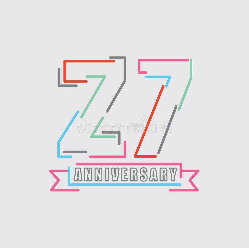 27th Years Anniversary Logo Birthday Celebration Abstract Design Vector ...