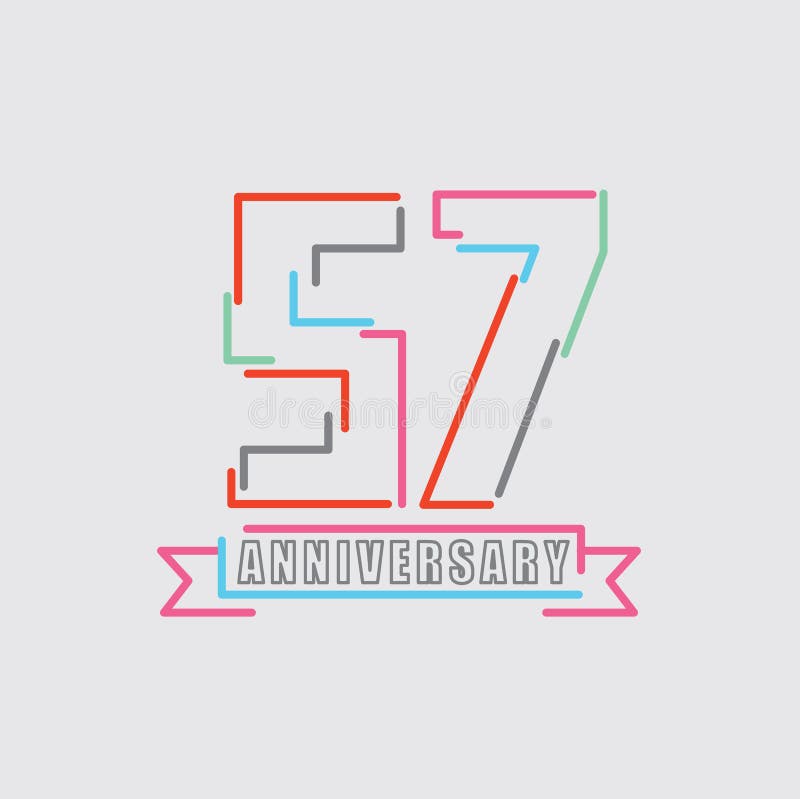 57th Years Anniversary Logo Birthday Celebration Abstract Design Vector ...