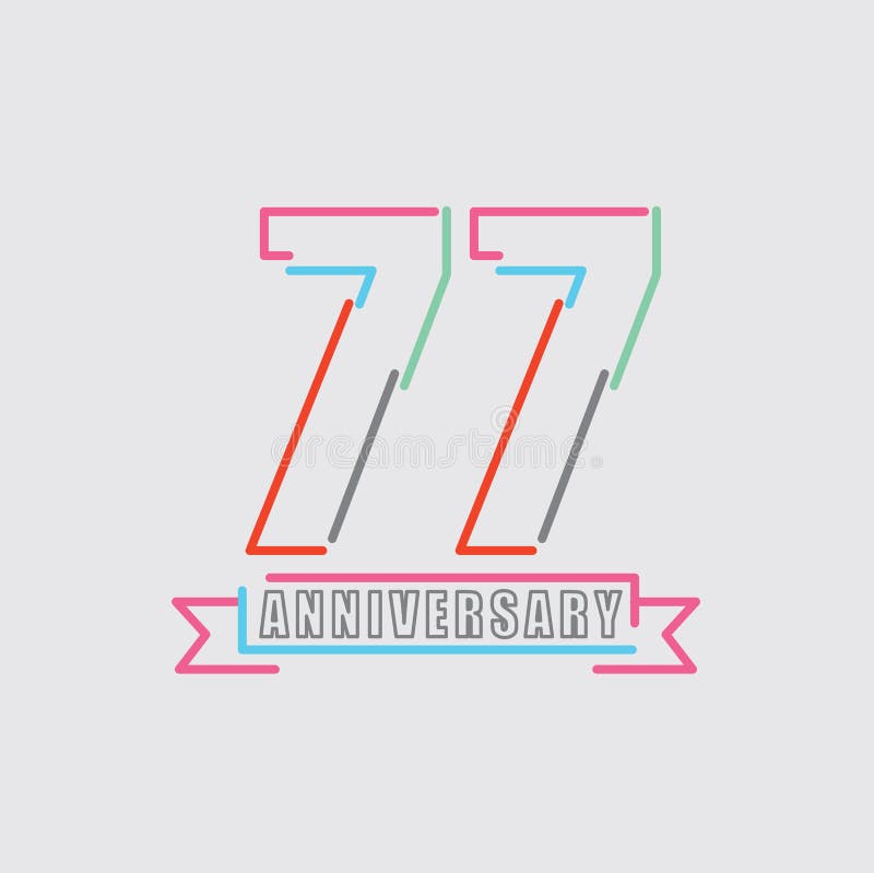 77th Years Anniversary Logo Birthday Celebration Abstract Design Vector ...
