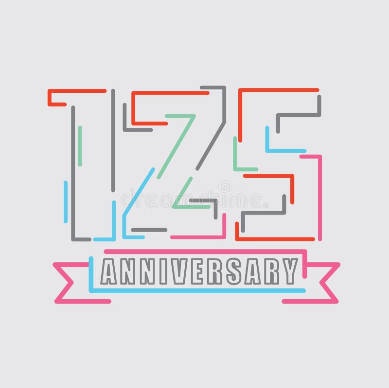 125th Years Anniversary Logo Birthday Celebration Abstract Design ...