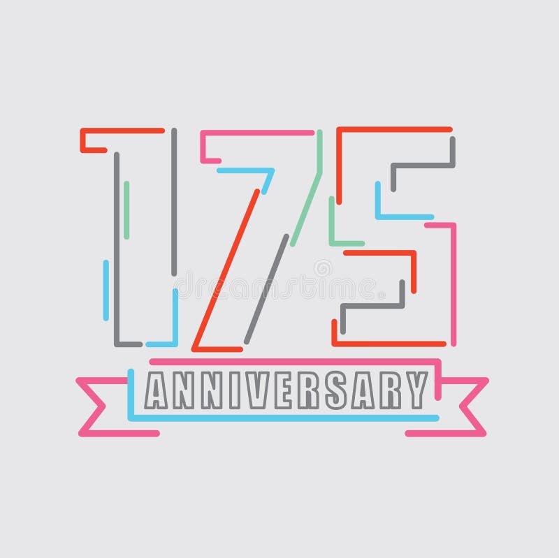 175th Years Anniversary Logo Birthday Celebration Abstract Design ...