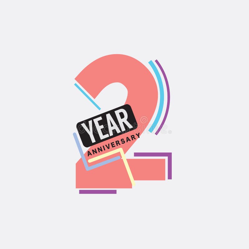 2th Years Anniversary Logo Birthday Celebration Abstract Design Vector ...