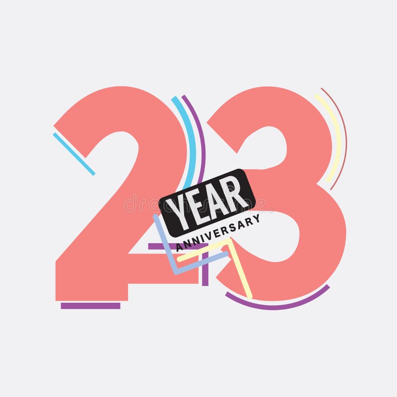 23th Years Anniversary Logo Birthday Celebration Abstract Design Vector ...