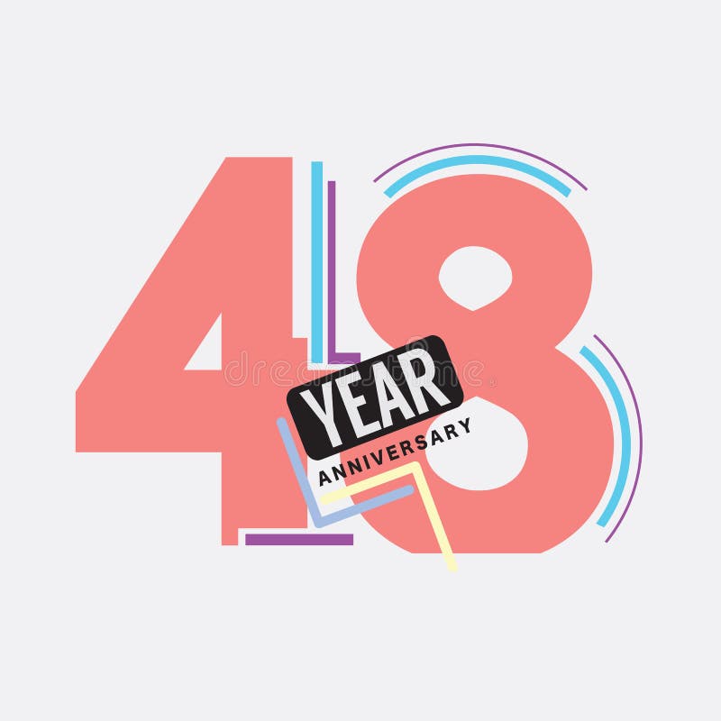 48th Years Anniversary Logo Birthday Celebration Abstract Design Vector ...