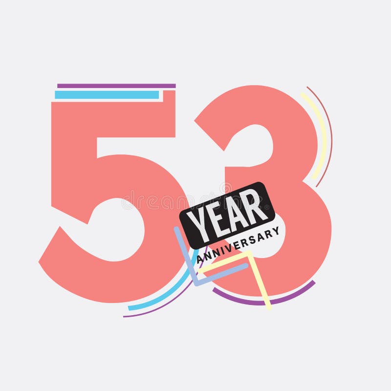 53th Years Anniversary Logo Birthday Celebration Abstract Design Vector ...