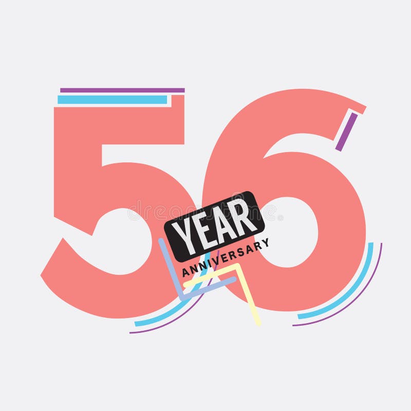 56th Years Anniversary Logo Birthday Celebration Abstract Design Vector ...