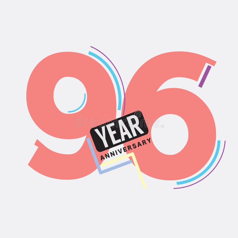 96th Years Anniversary Logo Birthday Celebration Abstract Design Vector ...
