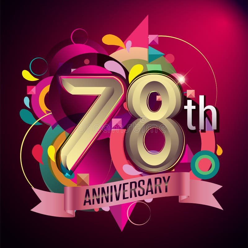 78th Years Anniversary Logo Birthday Celebration Abstract Design Vector ...