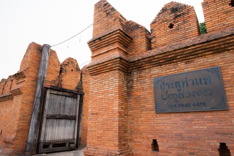 Tha Phae Gate in Chiang Mai Province Stock Image - Image of phae, brown ...