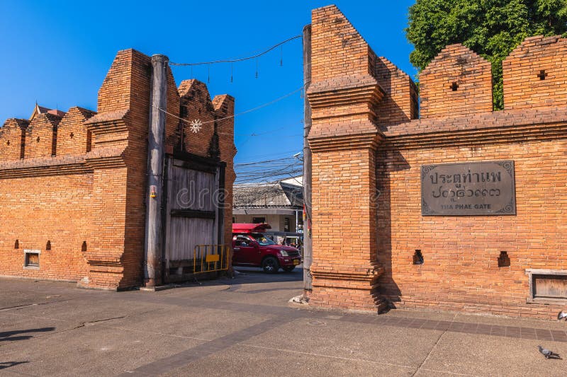 Tha Phae Gate, the Eastern Gate of Chiang Mai in Thailand Stock Photo ...