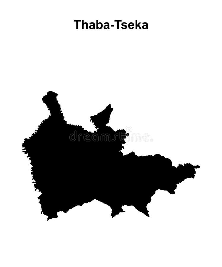 Thaba-Tseka outline map stock vector. Illustration of cartography ...