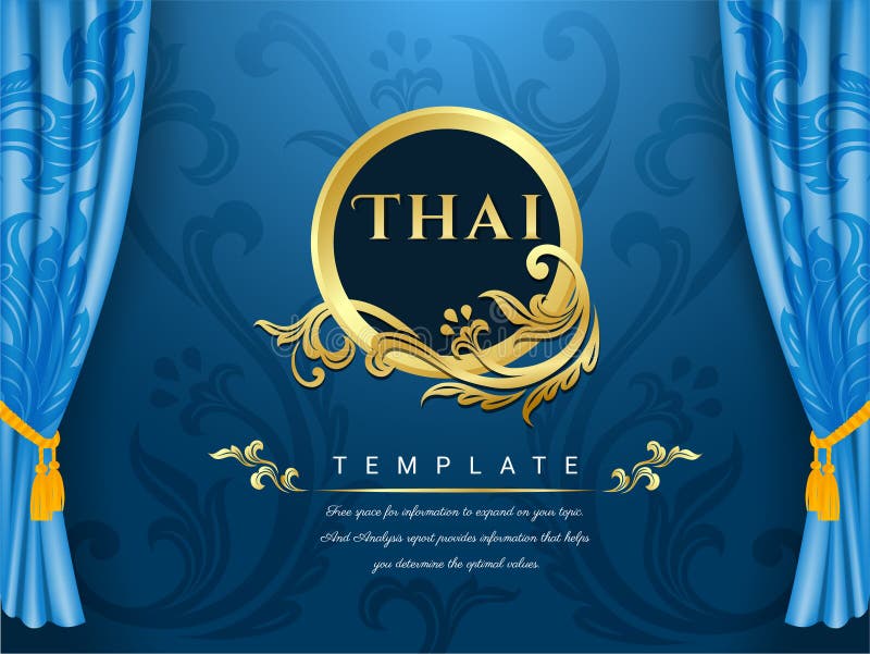 Blue Curtains Background , Thai Traditional Concept the Arts of ...