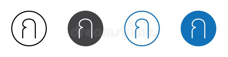 Thai Alphabet Icon Flat Editable Icon Mark Set Stock Vector ...
