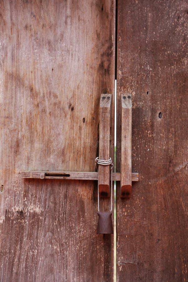 Thai ancient door lock stock image. Image of thai, brown - 51263949