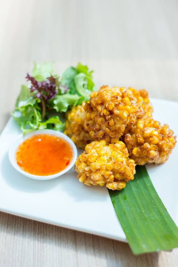 Thai Appitizer, Deep Fried Corn Ball Stock Photo - Image of deep ...