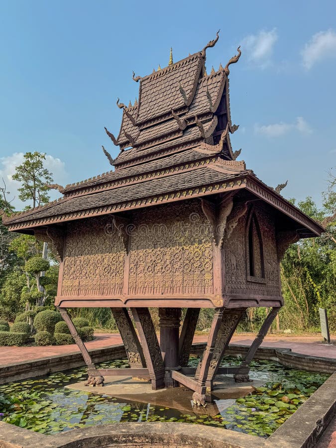 Thai Architecture Features Stilted Designs by Water with Intricate ...
